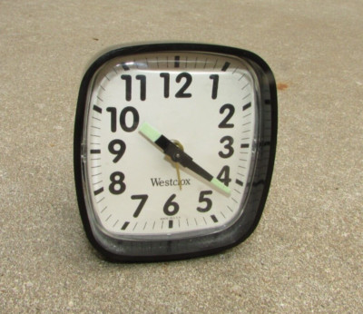 VTG Black WESTCLOX USA Self Wind Alarm Clock 3 Inch Square Glowing ...