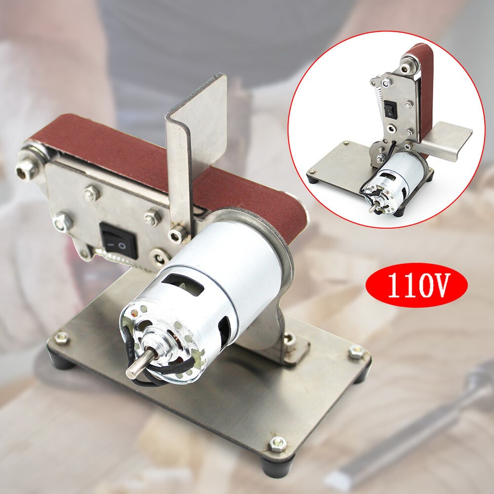 Mini Electric Belt Sander Grinder Horizontal Belt Polishing Grinding ...
