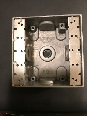 Bell Weatherproof Electrical Box, 2-Gang, 3-Inlet, Aluminum Gray ...