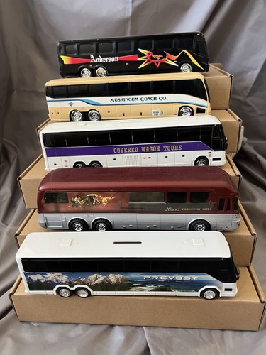 Lot of 5 Vintage Plastic Bank Buses – Assorted Transit & Coach - LOT A ...