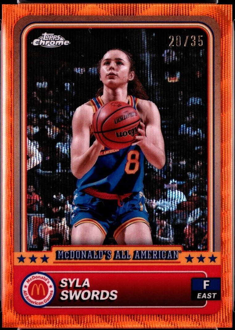 2024 Topps Chrome Mcdonald's All American - Syla Swords #11 Orange Wave ...
