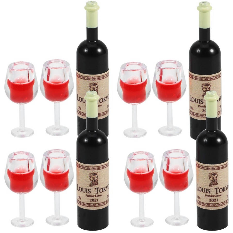 4 Sets Miniature Red Wine Bottles Spirit Bottles Miniature Bottles Tiny ...