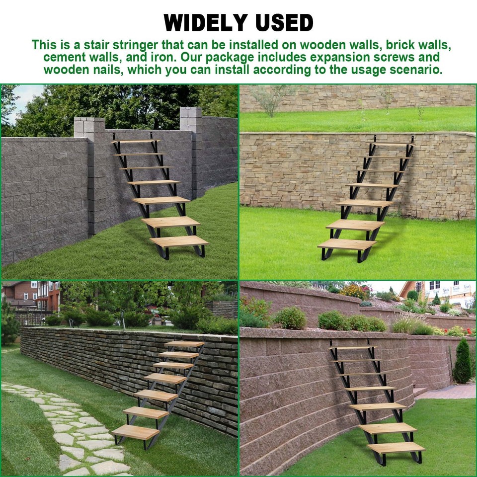 Steel Stair Stringer 7 Step Metal Stair Stringers For Deck Height 57 ...