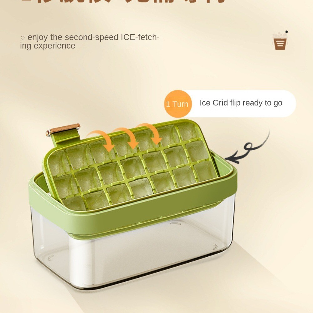 Large Capacity 28 Ice Cube Tray One Click Storage Box Ice Molds Box | eBay