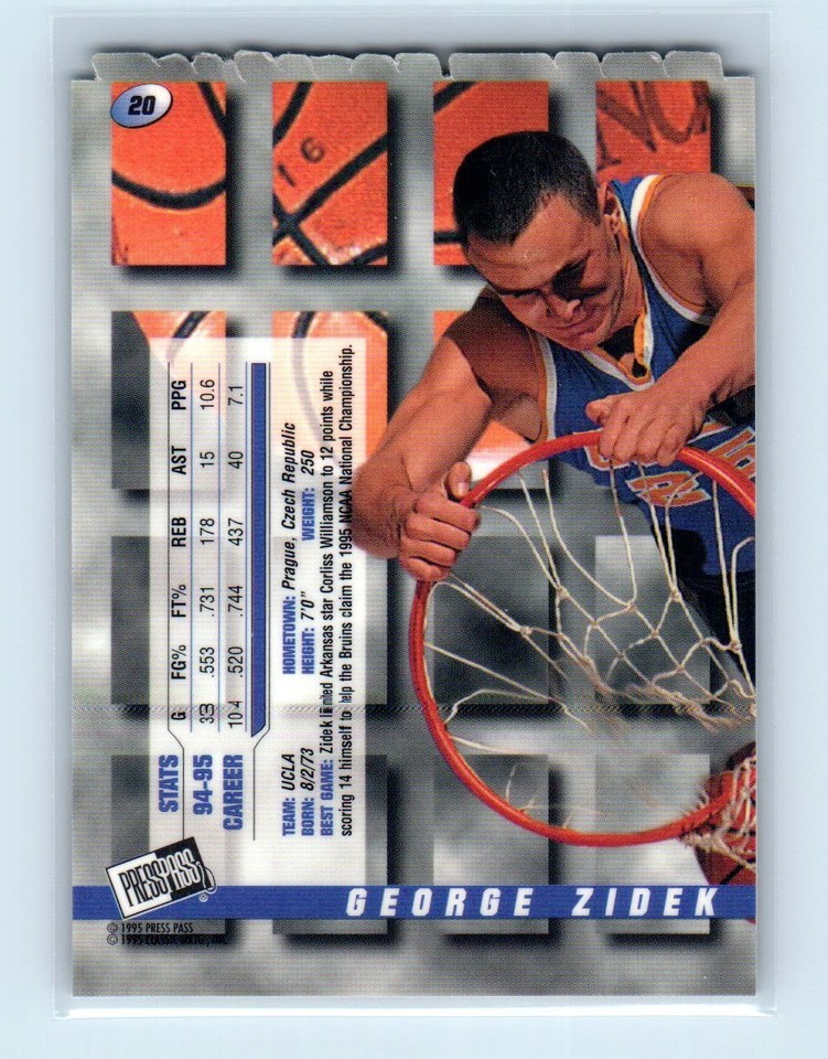 1995 PRESS PASS PREMIUM BASKETBALL DRAFT PICKS RED George Zidek 20 | eBay