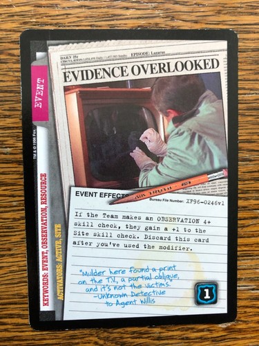 The X-Files TCG CCG Promo Card, Evidence Overlooked | eBay