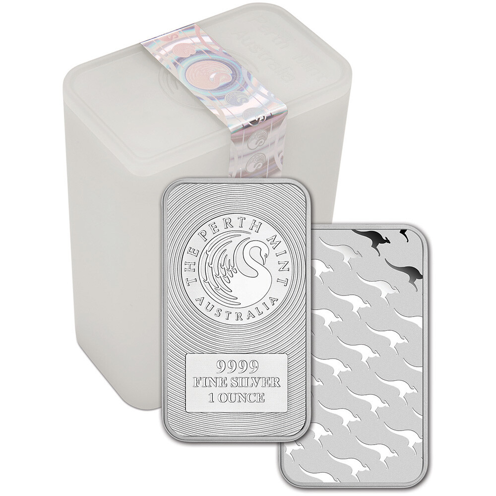 TWENTY (20) 1 oz Silver Bar - Perth Mint Kangaroo .9999 Fine in Plastic ...