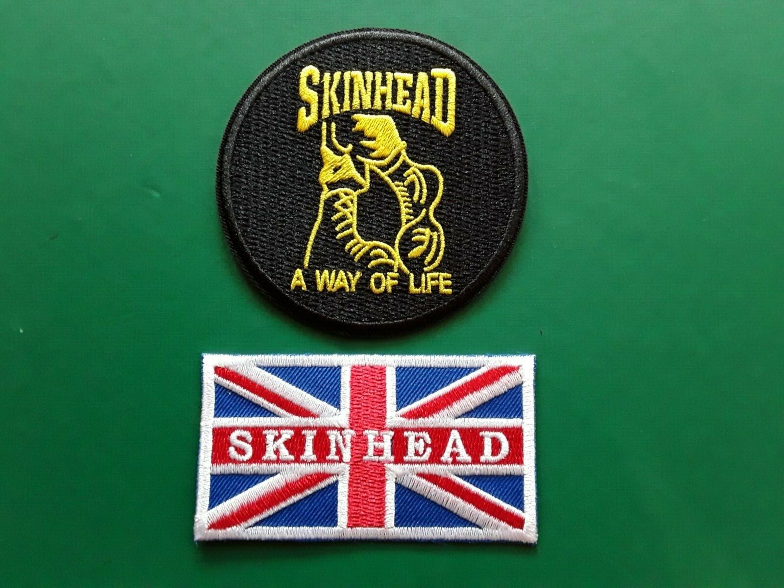 SKINHEAD A WAY OF LIFE UNION JACK FLAG TROJAN RECORDS EMBROIDERED ...