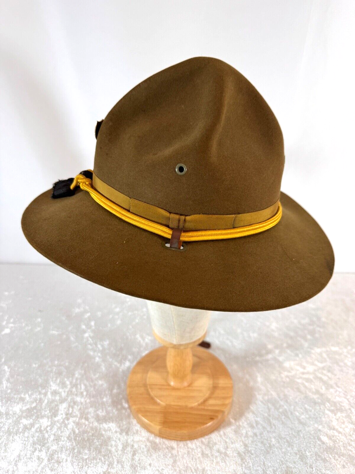 ORIGINAL WWII US ARMY WW2 CAVALRY CAMPAIGN HAT W/ SCREWBACK DI & CORD ...
