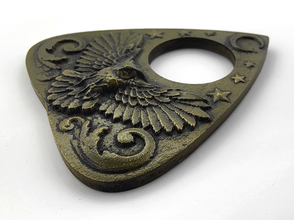 Planchette with Eerie Owl Design with Metallic Finish, For Use With ...