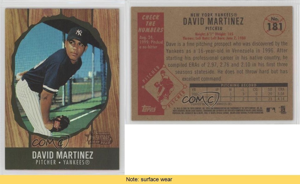 2003 Bowman Heritage Rainbow First Year Dave Martinez David Rookie RC ...