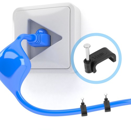 100 Pcs Cable Clip Clamp Fastener Pipe Clamps Half with Nail | eBay