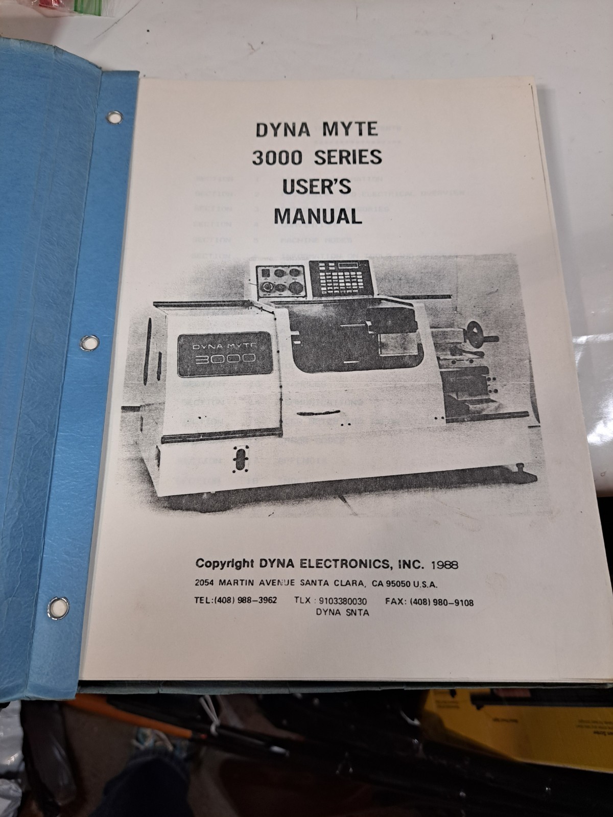 Dyna Myte 3000 Series, CNC, Lathe, Operation & Programming Manual 1989 ...
