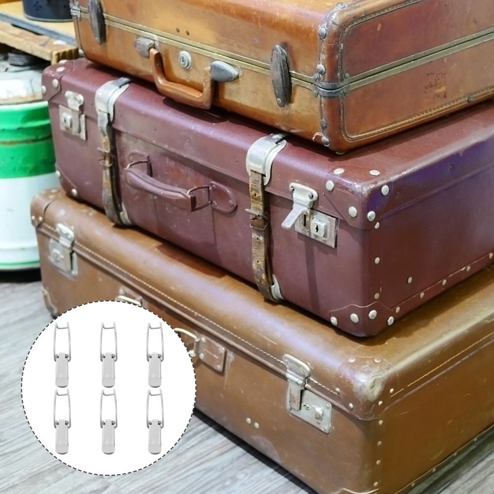 6 Pcs Box Hasp Lock Steel Spring Loaded Toggle Latch Buckle for Cabinet ...