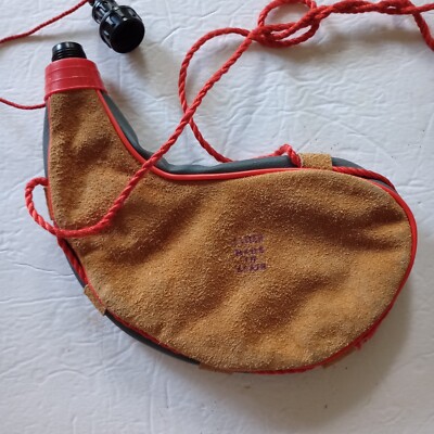 Spanish Bota Bag Wine/ Water 1 Liter Canteen Rugged Leather Suede Skin ...