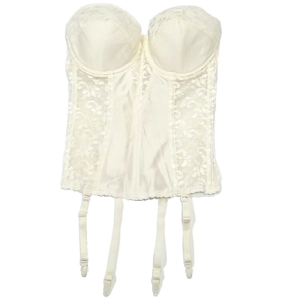 Carnival Corset 34D Ivory Lace Bustier Backless Padde… - Gem