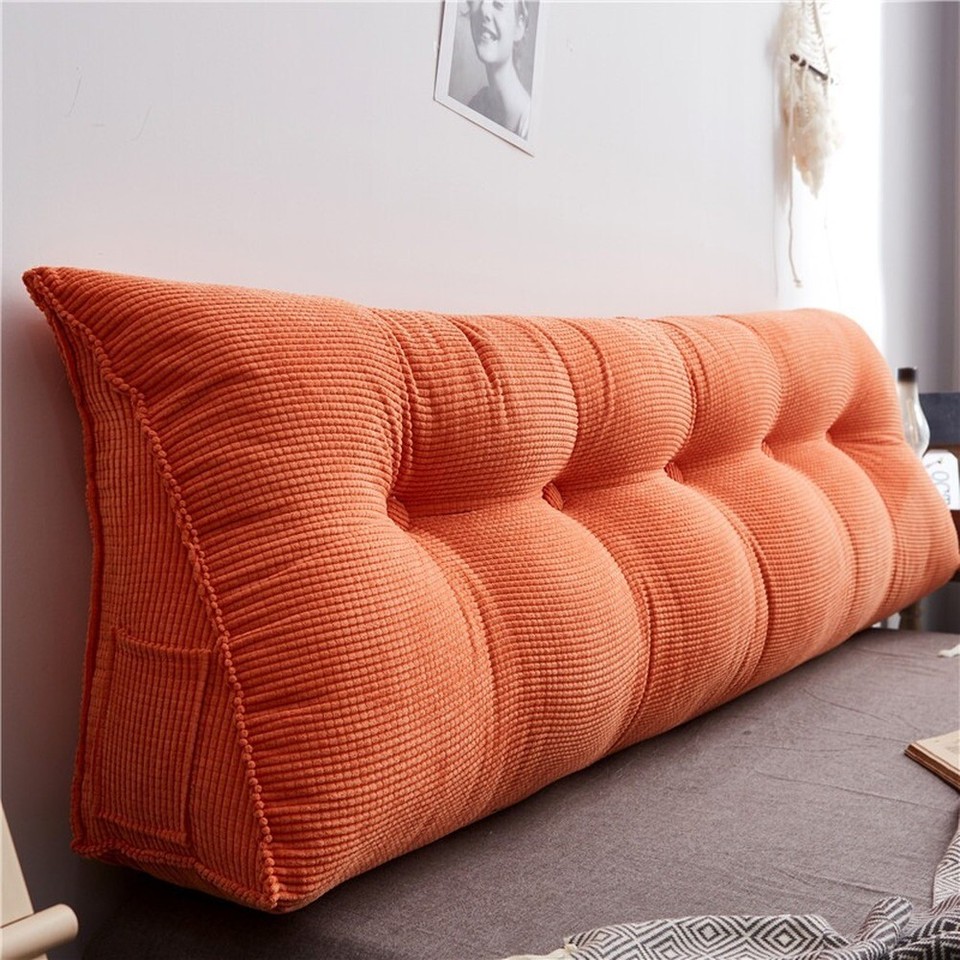 Triangular Wedge Lumbar Pillow Backrest Support Cushion Bolster Soft ...