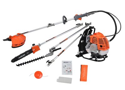 eSkde 52cc Petrol Backpack 5-in-1 Garden Multi Tool Strimmer Hedge ...