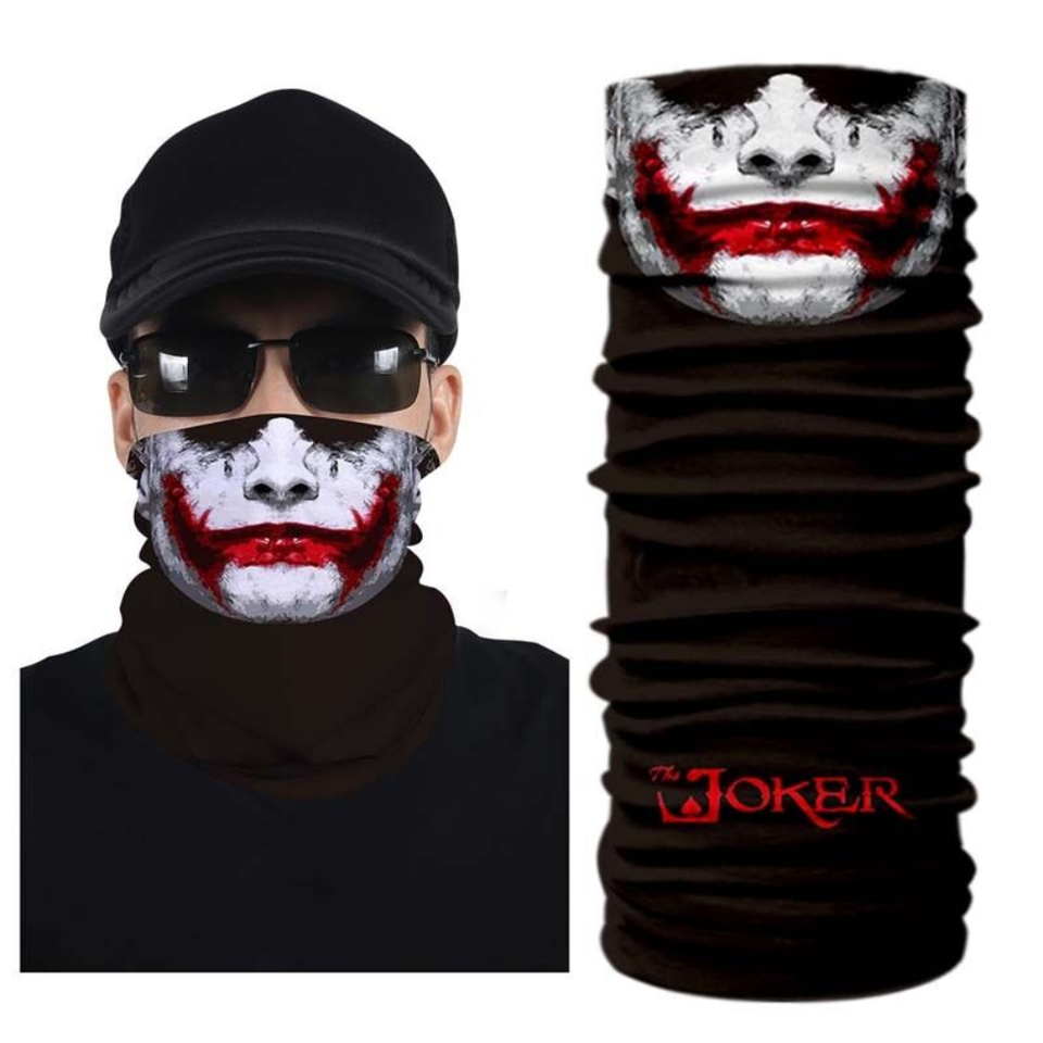 UV Protection Face Mask Skull Clown Joker Neck Gaiter Scarf Breathable ...