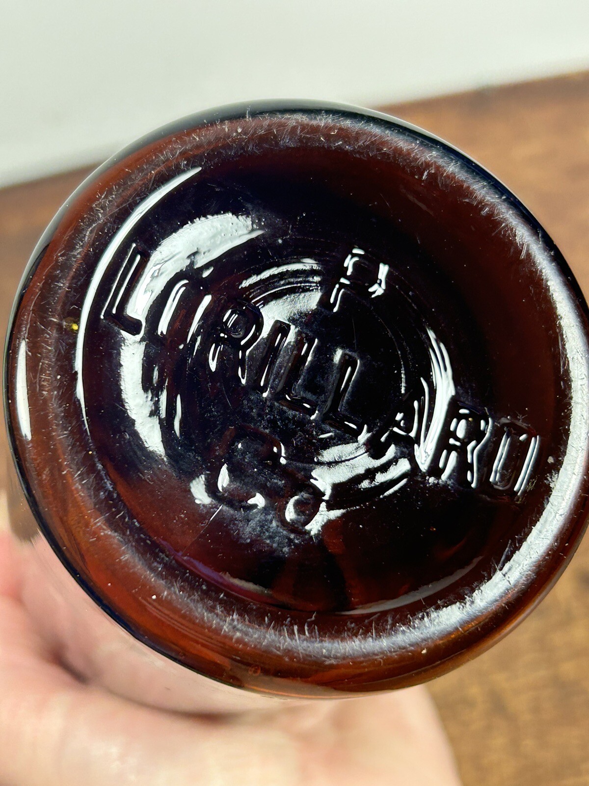 Antique SNUFF JAR , Amber GLASS AMERICAN SNUFF CO LORILLARD Double Pat ...