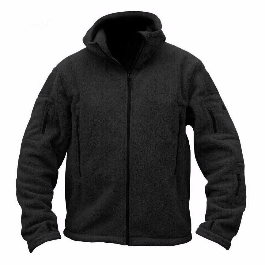 Men Casual Coat Tactical Recon Fleece Jacket Full Zip Army Hoodie ...