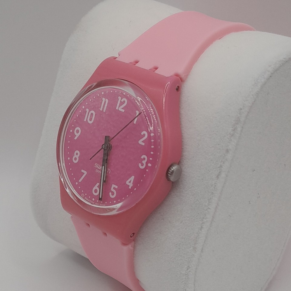 Pink Swatch Watch 34mm On New Pink Strap Excellent Working Order | eBay UK