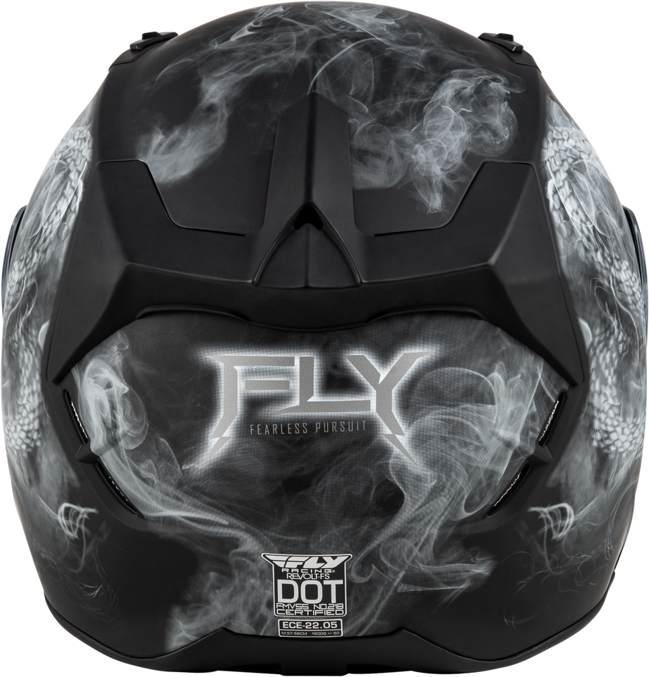 FLY RACING Fits Revolt Coil Helmet Matte Black/White Medium With Clear ...