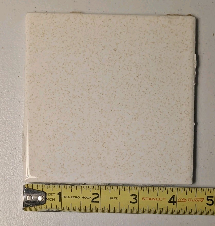 1 piece Gold Sparkle Dust on White 4-3/8" Glossy Speckled Ceramic Atco ...