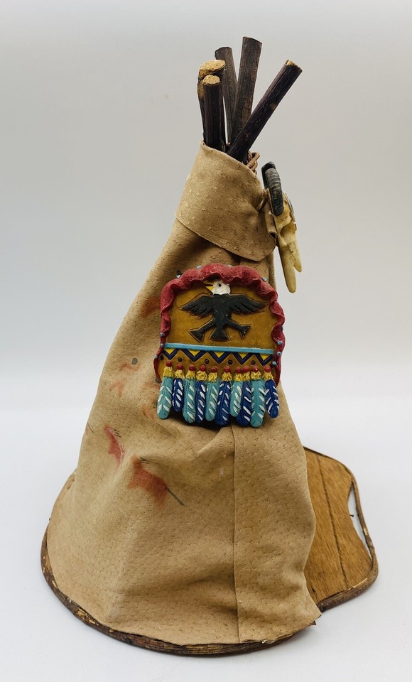 Artisan Handmade Native American Indian Family Teepee Folk Art ...