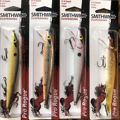 Smithwick Suspending Pro Rogue 3/8oz 4 1/2" Fishing Lure Jerkbait Lot of 4 S9 | eBay