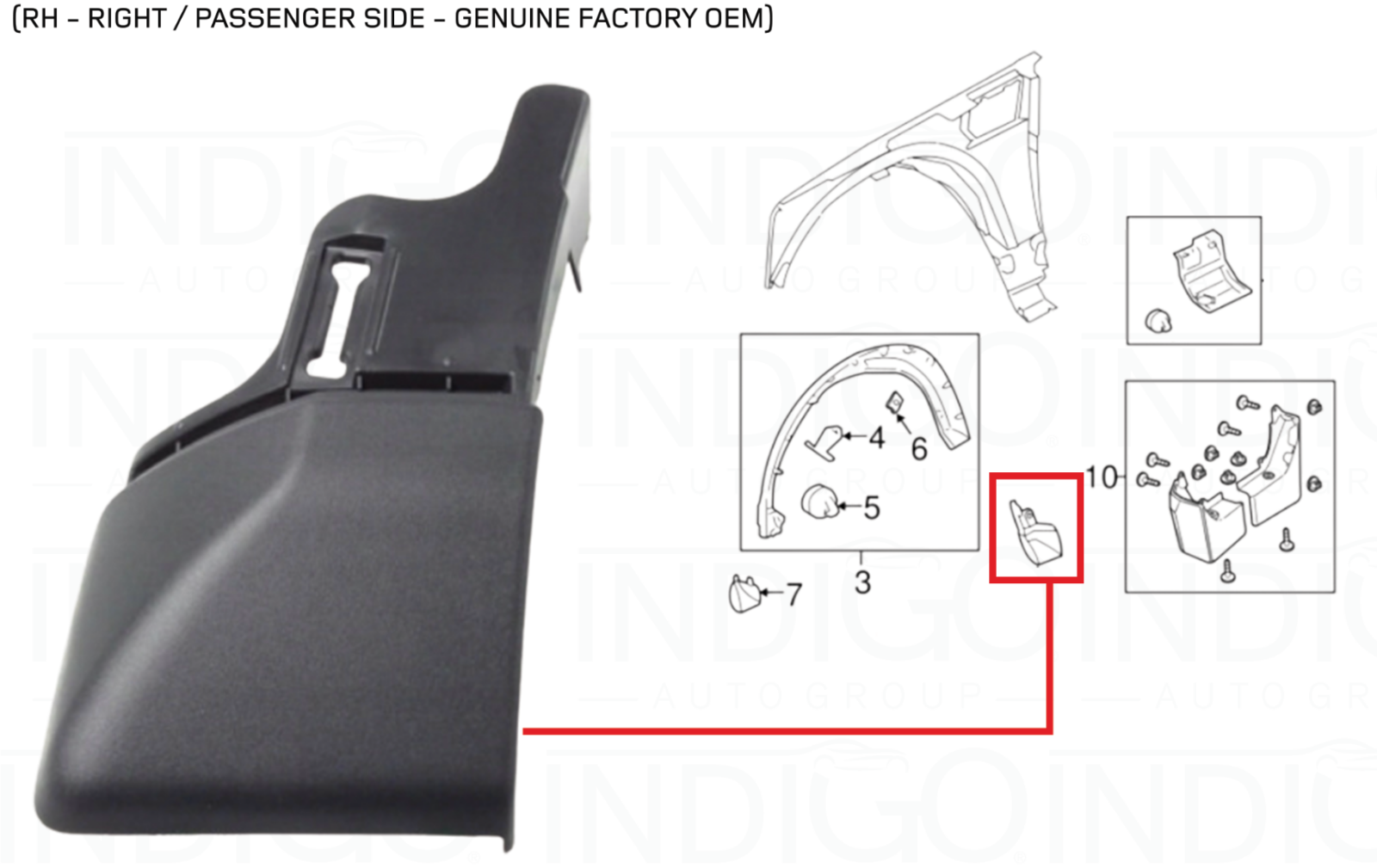2010-2016 LAND ROVER LR4 FRONT WHEELARCH MOULDING REAR CAP RH LR4 ...