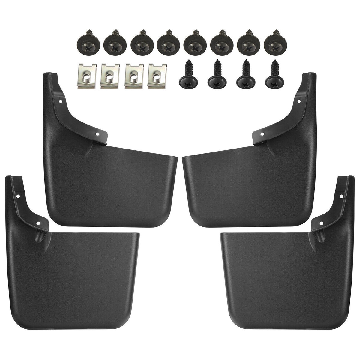 2015-2018 Ford F-150 Black ABS Front & Rear Mud Flap Splash Guards ...