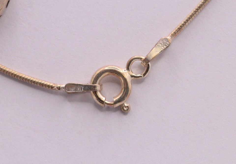 Sterling Silver OMEGA Chain Necklace 17.7" Rose Flower Pendant Charm 4 ...