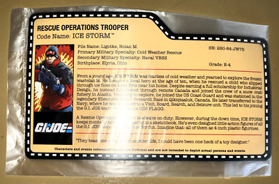 GI JOE 2014 RESCUE OPS ICE STORM FILECARD ONLY ZOMBIE CONVENTION ...