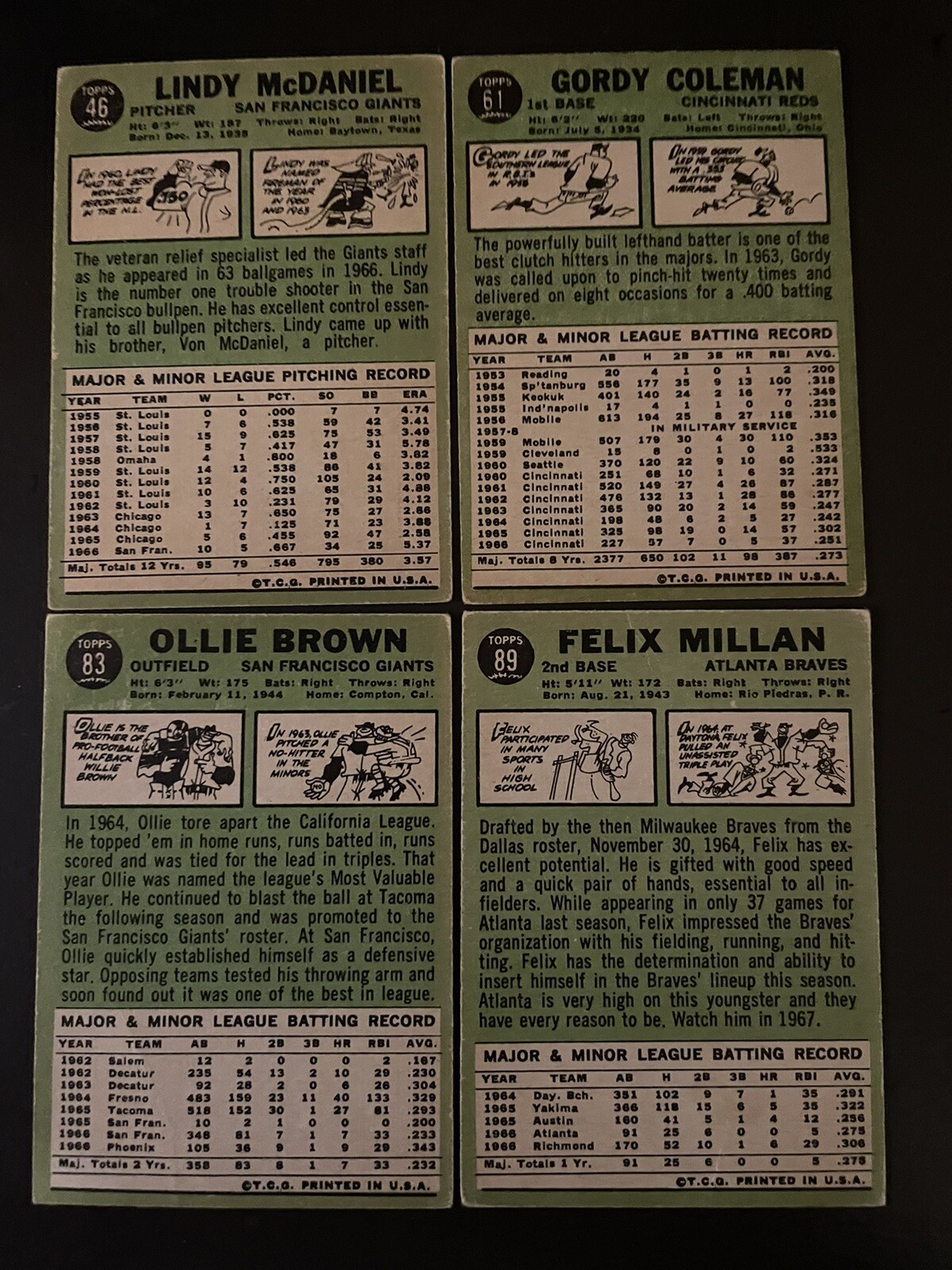 1967 TOPPS BASEBALL Complete UR SET 2 CARDS YOUR CHOICE FOR $2.99 FREE ...