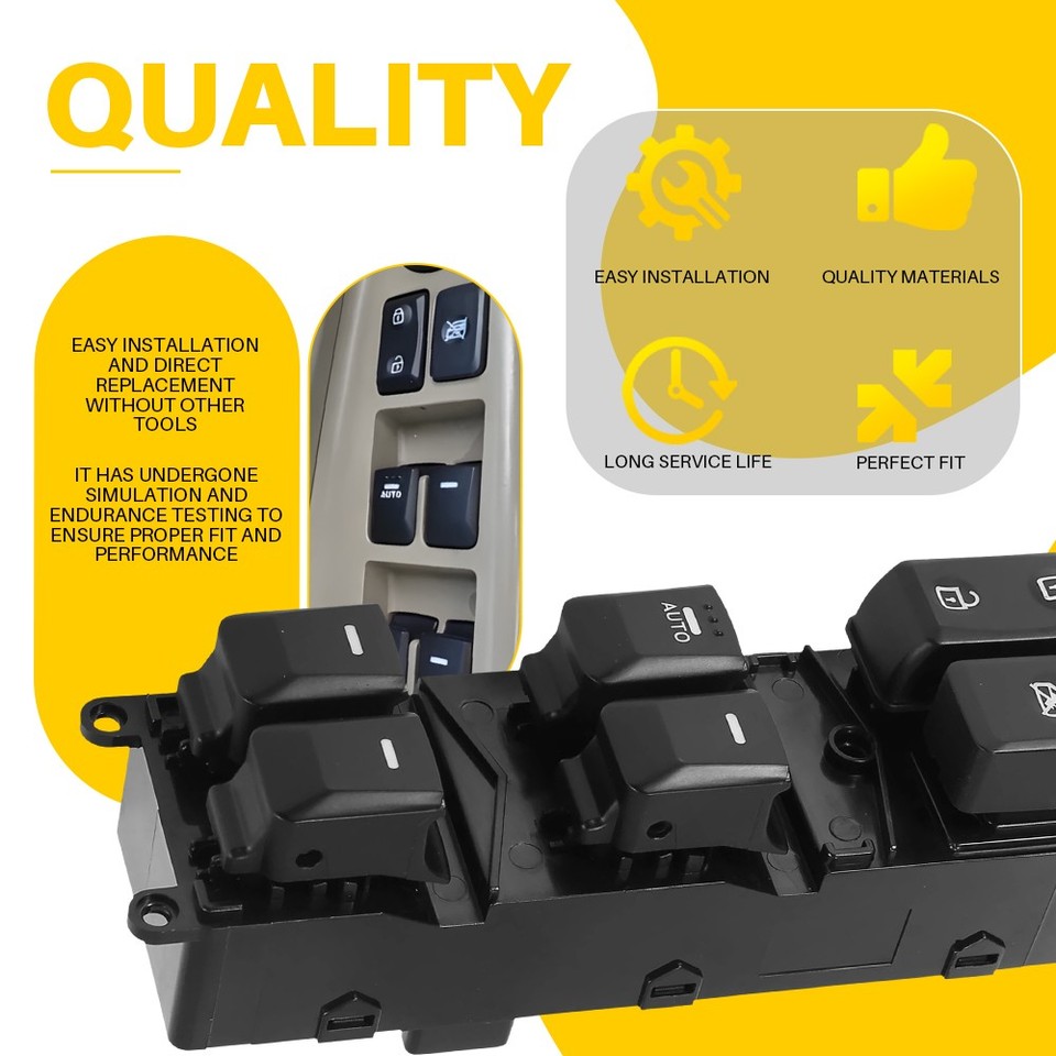 Left Driver Side Power Window Switch For Kia Rio 2012-2015 4-Door ...