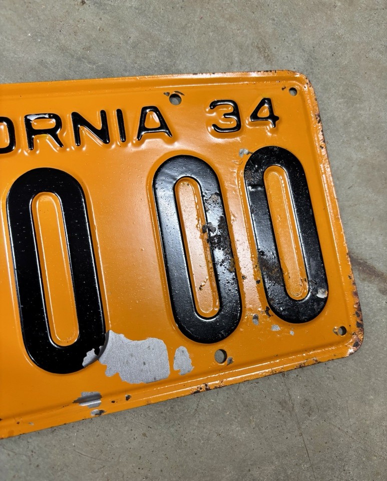 1934 California Sample License Plate | eBay