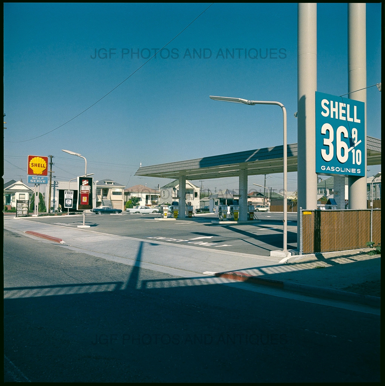 EARLY 1970S SHELL GAS STATION OAKLAND ORIG MEDIUM FORMAT COLOR NEGATIVE ...
