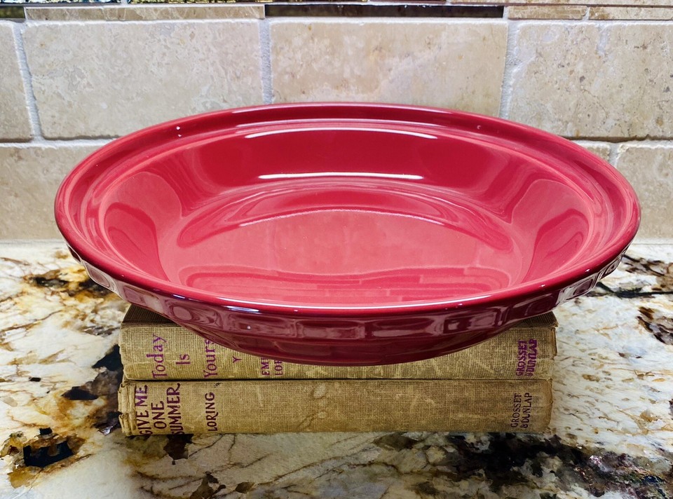 Longaberger Burgundy Paprika WOVEN TRADITIONS Pottery Serving Pieces ...