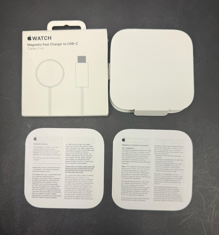 Genuine Apple Watch Cable Magnetic Fast Charger to USB-C Woven Braided ...