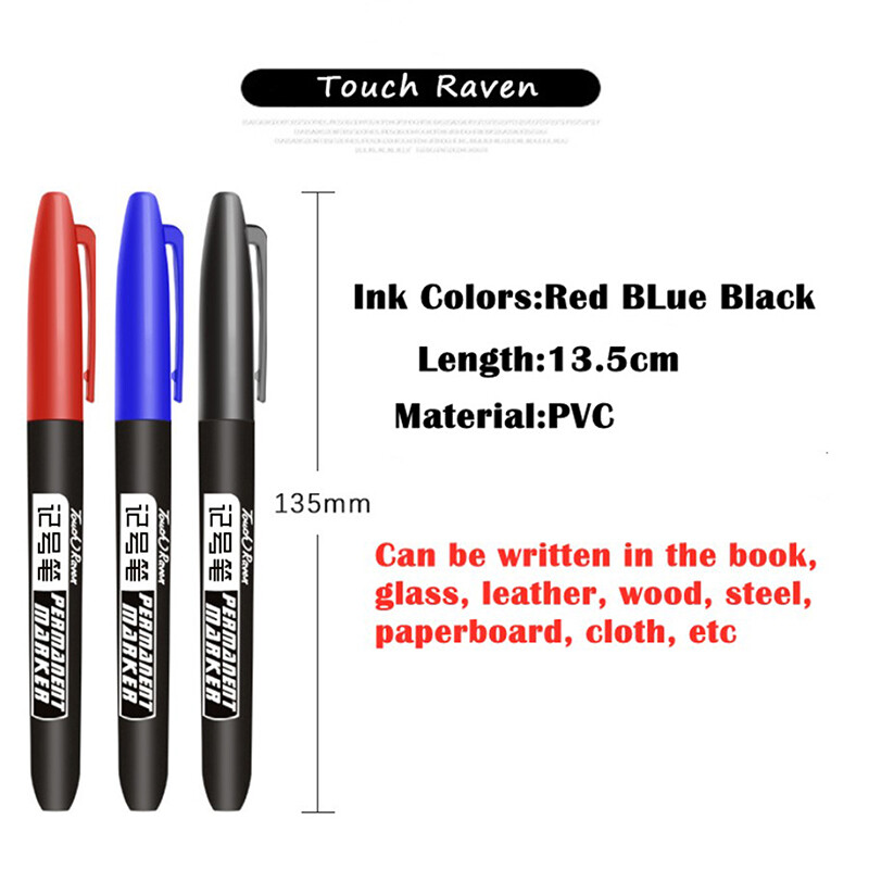 6 Pcs/Set Permanent Marker Pen Fine Point Waterproof Ink Thin Nib Crude ...