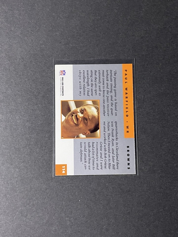 1991 Pro Line Portraits Paul Warfield Card #114 - Cleveland Browns | eBay