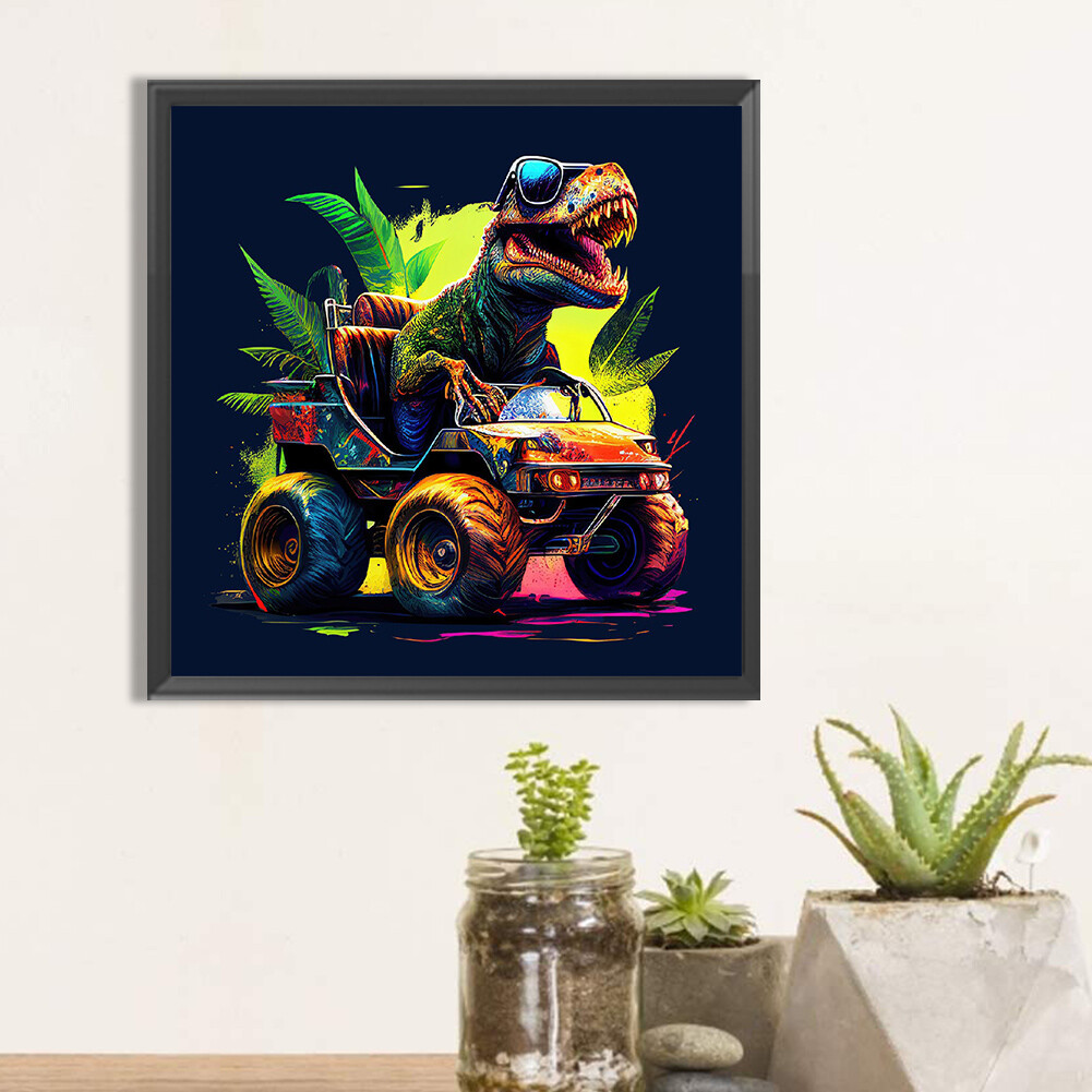 5D DIY Full Round Drill Diamond Painting Tyrannosaurus Rex Decoration ...