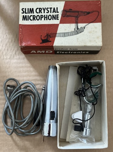 Vintage AMD 38-011 Slim Crystal Microphone Japan with Accessories | eBay