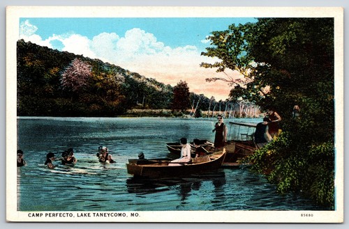 Lake Taneycomo Missouri~Camp Perfecto River~Rowboat~Swimmers~1920s ...