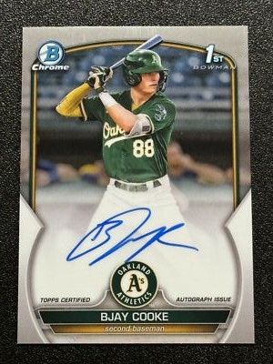 2023 BOWMAN CHROME BASE 1ST AUTOGRAPH #CPA-BCE BJAY COOKE OAKLAND A'S ...
