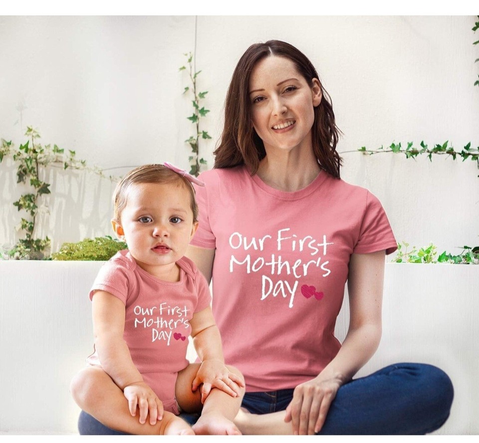 Our First Mothers Day Matching Outfit Baby Gifts for New Mom Shirt for ...
