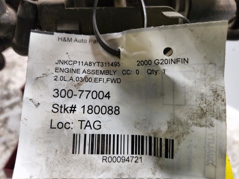 2000-2002 Infiniti G20 Engine 2.0L VIN C 4th Digit OEM SR20DE | eBay