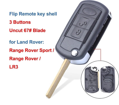 Flip Remote Car Key Shell Case Cover 3 Buttons Fits Land Rover LR3 ...