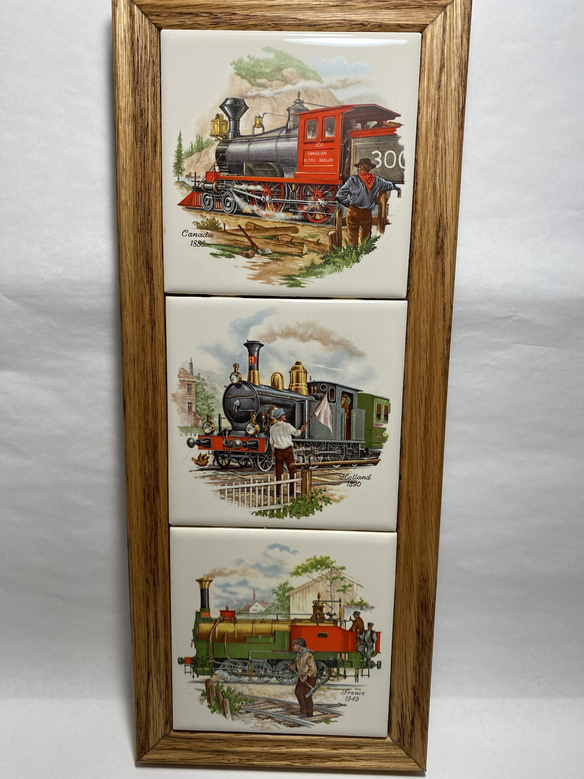 Vintage Ceramic Trivet Tile Wall Hanging Train Railroad - Lot Of 3 | eBay